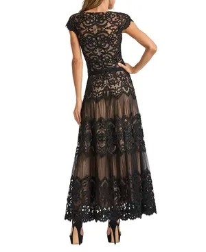 Tadashi Shoji Elzy Sequin Embroidered Tea-length Dress