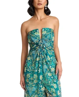 Tadashi Shoji Verica Floral Print Chiffon Gown