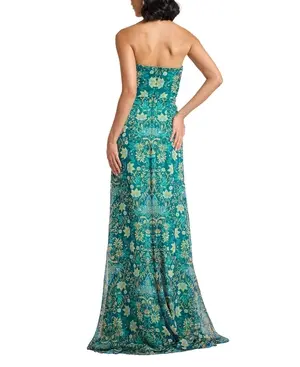 Tadashi Shoji Verica Floral Print Chiffon Gown