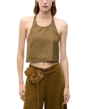 Pinko Arbaia Rhinestone Tank Top - Brown
