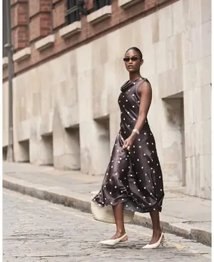 Mint Velvet Satin Polkadot Midi Dress