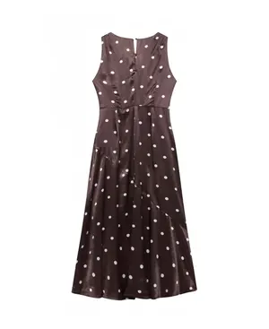 Mint Velvet Satin Polkadot Midi Dress