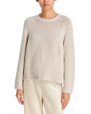 Eileen Fisher Peruvian Cotton Crewneck Sweater - Plaster