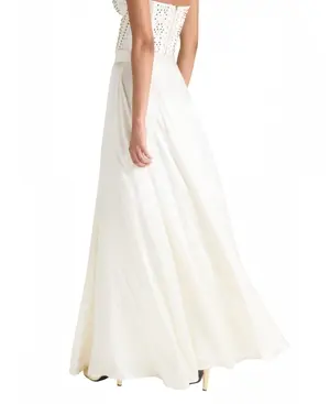 TEMPERLEY LONDON Amerie Satin Skirt - Ivory