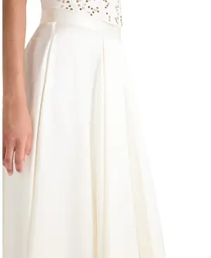 TEMPERLEY LONDON Amerie Satin Skirt - Ivory