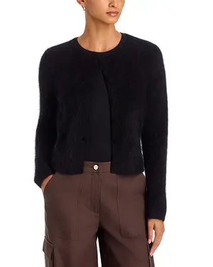 TOCCIN Mariah Cashmere Brushed Finish Cardigan - Jet