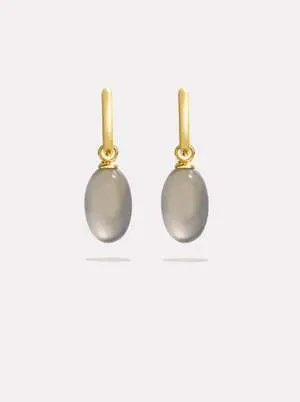 BY PARIAH Ellipse Drop Hoops | Moonstone - Grey