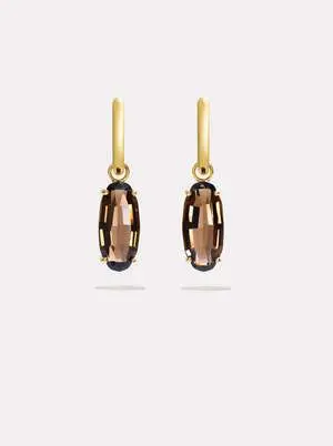 BY PARIAH Ellipse Step Hoops | Smokey Quartz