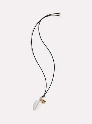 BY PARIAH Fortuna Leather Necklace | White Diamond