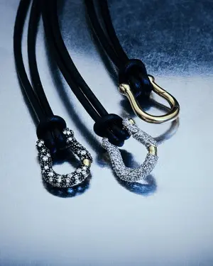 BY PARIAH Fortuna Leather Necklace | White Diamond