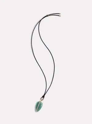 BY PARIAH Fortuna Leather Necklace | Diamond & Rhodium