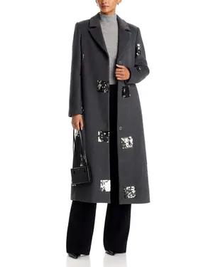 MILLY Wanda Sequin Embellished Coat
