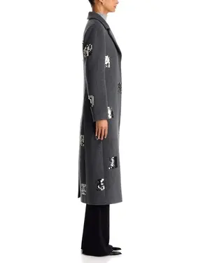 MILLY Wanda Sequin Embellished Coat