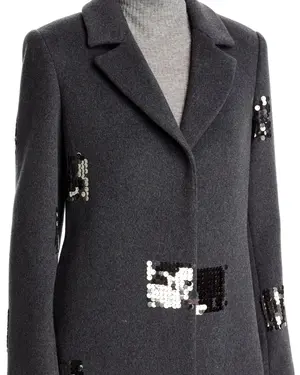 MILLY Wanda Sequin Embellished Coat