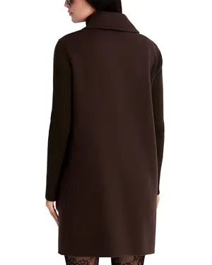 KENNETH COLE Envelope Collar Double Face Coat - Chocolate