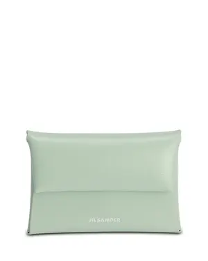 JIL SANDER Folded Leather Coin Purse - Jade
