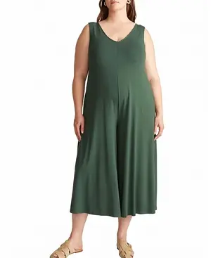 Universal Standard Plus Sunny Divine Jersey Jumpsuit Conifer