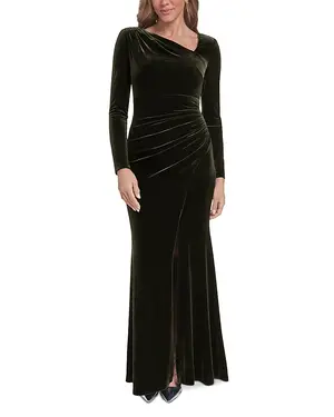 Eliza J Asymmetric Velvet Gown