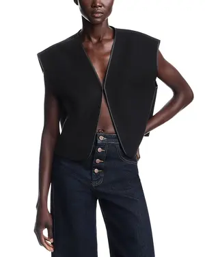 Emporio Armani Wool Blend Kiss Front Vest - Grey