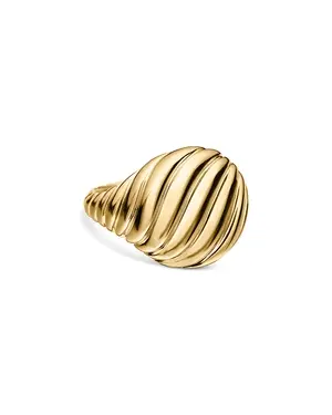 David Yurman Sculpted Cable Pinky Ring In 18k Yellow 13mm