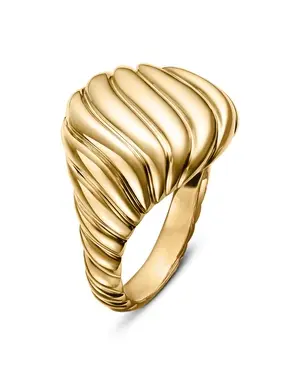 David Yurman Sculpted Cable Pinky Ring In 18k Yellow 13mm