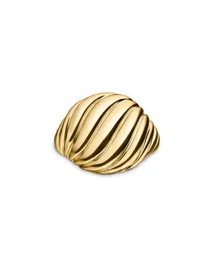 David Yurman Sculpted Cable Pinky Ring In 18k Yellow 13mm