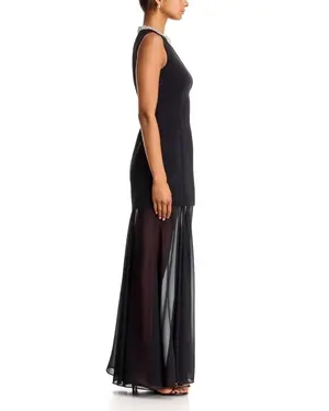 Veronica Beard Luminara Embellished Neck Gown