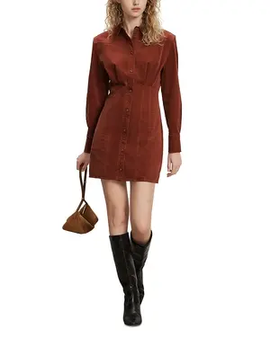 Veronica Beard Evren Cotton Stretch Mini Dress - Rust