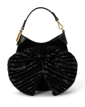 Polo Ralph Lauren Polo Id Velvet Beaded Bow Pouch