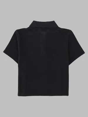 Saint Laurent Polo Corta Cassandre In Piqué Di Cotone