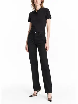 Saint Laurent Polo Corta Cassandre In Piqué Di Cotone