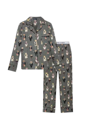 Polo Ralph Lauren Cotton Printed Pajama Set Grey