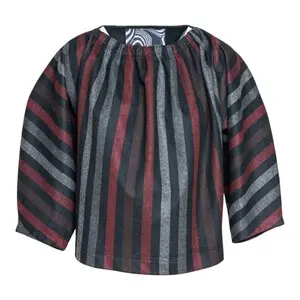 ARTISTA Black / Grey / Red Aurea Striped Oversized Pullover