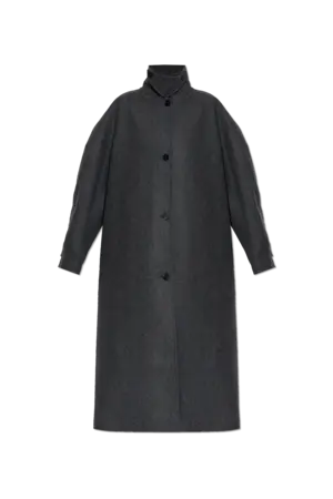 JIL SANDER Wool Coat With Stand-up Collar - Grey