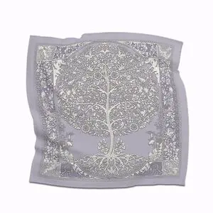 SILK&SOUL Tree Of Life Scarf In Lavender - Purple