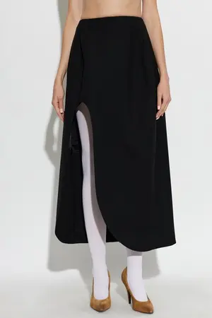 JIL SANDER Wool Midi Skirt With Side Slit