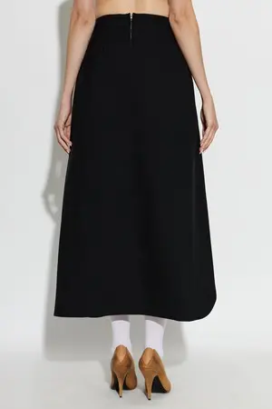 JIL SANDER Wool Midi Skirt With Side Slit