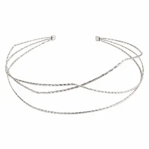 RARE MATTERS JEWELRY Sculptural Triple Hammered Wire Headband - Silver
