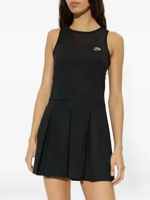 Lacoste Pleated Mesh-panel Mini Dress