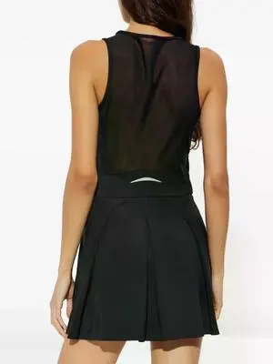 Lacoste Pleated Mesh-panel Mini Dress