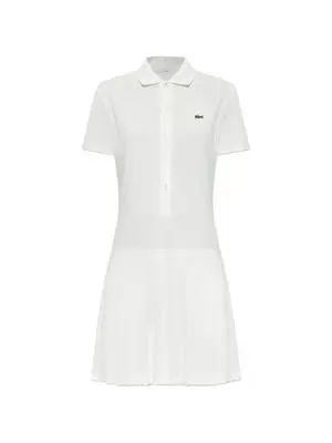 Lacoste Pleated-skirt Mini Polo Dress - White