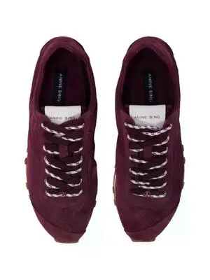 ANINE BING Suede-panelled Lace-up Sneakers - Red