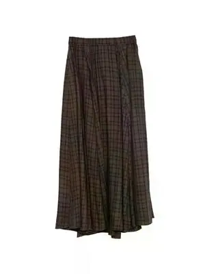 Aspesi Checked Flared Midi Skirt