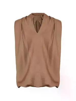 Simkhai Scarlett Satin Cape Top - Brown