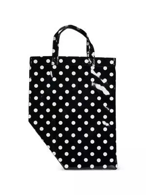 Comme Des Garçons Polka-dot Asymmetric Tote Bag - Black
