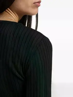 Patrizia Pepe Ribbed-knit Sweater - Black