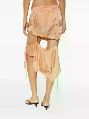 KNWLS Beth Layered-panel Asymmetric Skirt - Orange