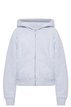 Sporty & Rich The Essentials Light Gray Zip-up Hoodie By