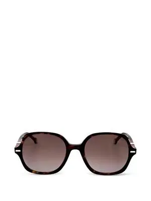 Carolina Herrera Tortoiseshell-effect Geometric-frame Sunglasses - Brown