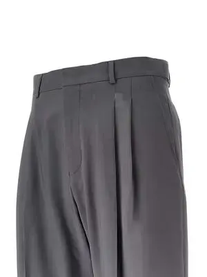 Emporio Armani Pleated Virgin-wool Trousers - Grey